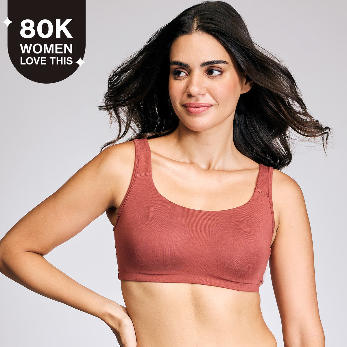Soft Cup Easy-Peasy Slip-on Bra with Full Coverage-NYB113-Rust – Nykd by Nykaa